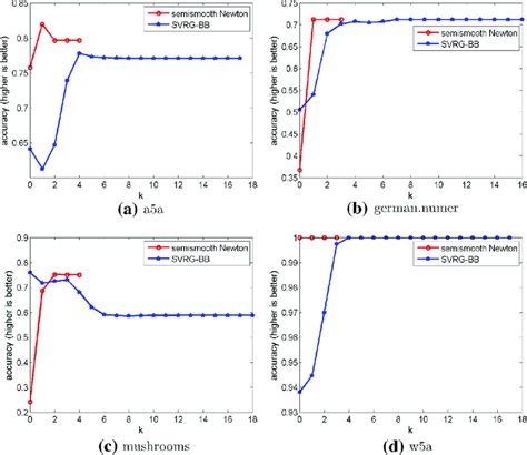 accuracy along iterations of the semismooth newton method and svrg bb