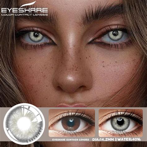 Grey Contact Lenses On Dark Brown Eyes
