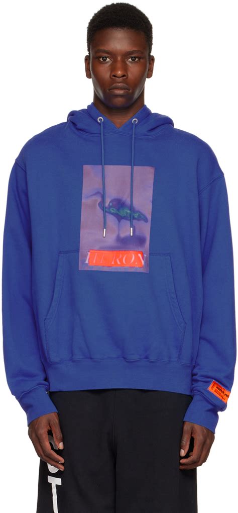 Heron Preston Blue Censored Hoodie Heron Preston
