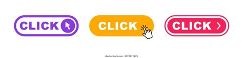 Click Here Button Pointer Clicking Web Stock Vector Royalty Free