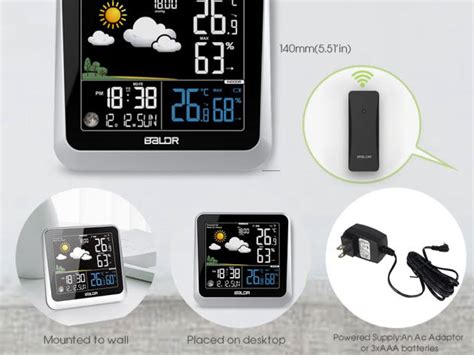 BALDR Color Display Digital Wireless Indoor Outdoor Weather Station