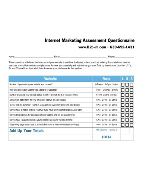 7 Marketing Questionnaire Examples To Download