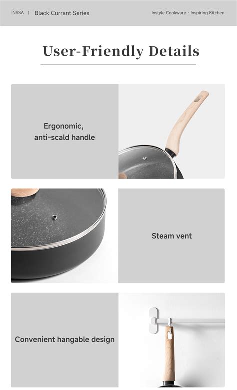 Simplus 7pcs Cookware Set 24cm Fry Pan24cm Soup Pot28cm Wok18cm