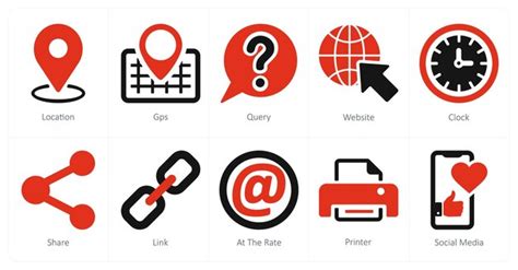 Premium Vector A Set Of 10 Contact Icons As Location Gps Query