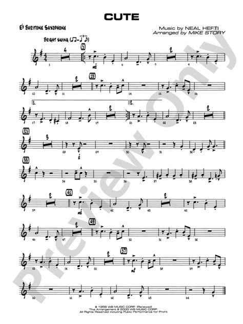 Cute E Flat Baritone Saxophone E Flat Baritone Saxophone Part