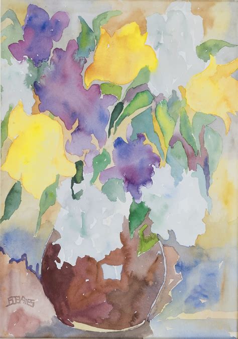 Jaap De Vries Aquarellen Te Koop Vaas Met Bloemen
