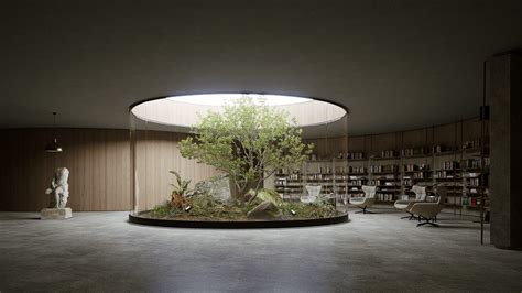 Wooden Atrium Space Glass Atrium On Behance