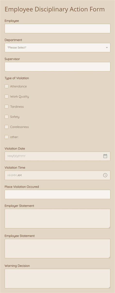 Employee Corrective Action Form