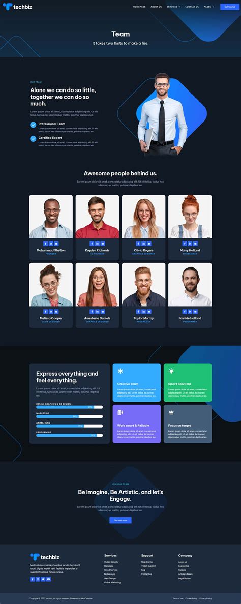 techbiz tech company elementor pro template kit wp template kits ft