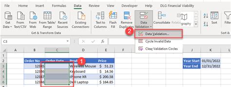 Excel Formula Data Validation Date In Specific Year