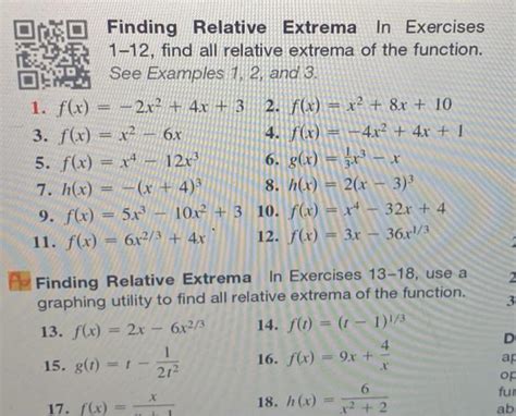 Solved Finding Relative Extrema In Exercises 1 12 Find All