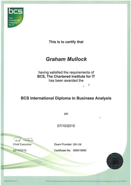 Bcs Certificate Pdf