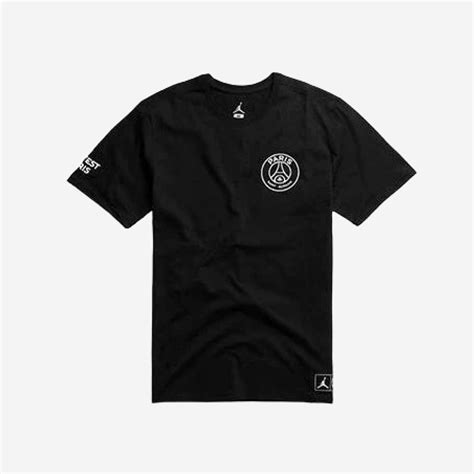 조던 X 파리 생제르맹 로고 티셔츠 블랙 화이트 아시아 Jordan Kream