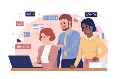 軟件開發人員團隊合作 2d 矢量隔離插圖隔離卡通人 向量 孤立 卡通片 人們向量圖案素材免費下載，png，eps和ai素材下載