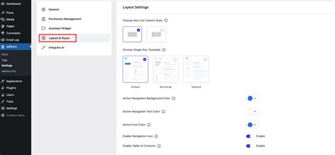 WordPress Docs Layouts Styles WeDocs