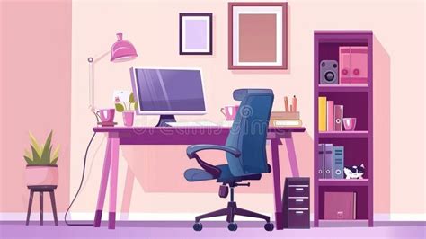 Streaming Setup Teenage Flat Illustration With Webcam And Computer Teenage Room Furniture