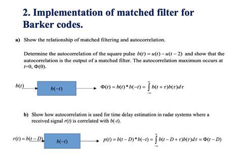 Solved 2 Implementation Of Matched Filter For Barker Codes