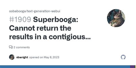 Superbooga Cannot Return The Results In A Contigious 2d Array
