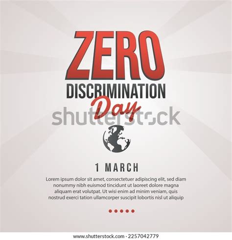 1 March Zero Discrimination Day Celebration Stock Vector Royalty Free