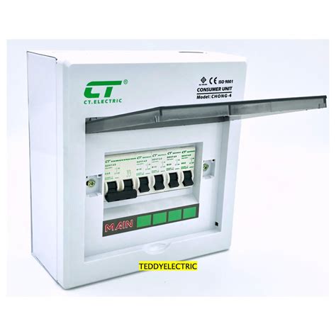 Ct Electric ตู้คอนซูเมอร์ยูนิตตัดไฟสำเร็จรูปแบบ 4 ช่อง เมน 2p63a พร้อม
