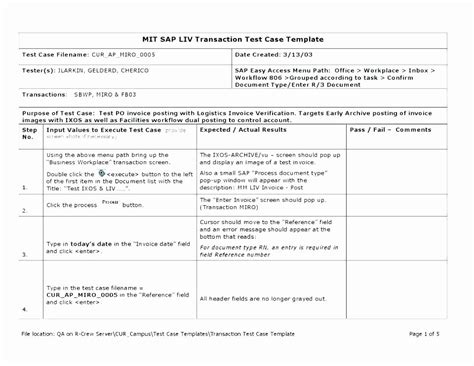 Master Test Plan Template