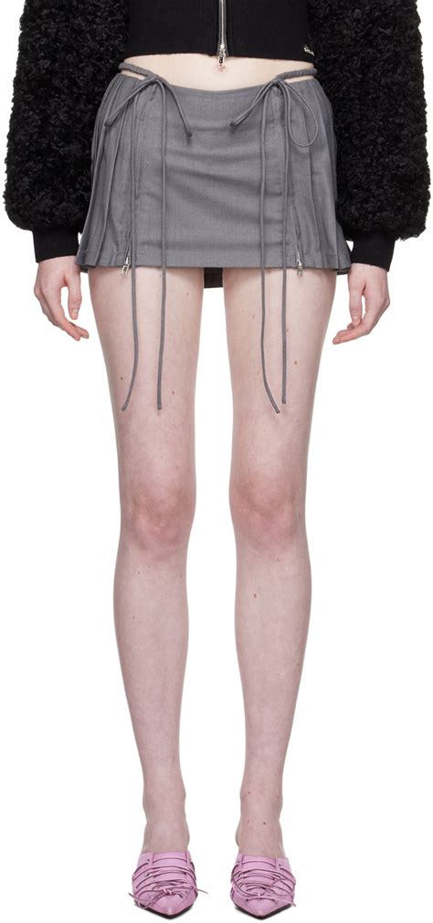 Gray Low Waist Miniskirt By Nφdress On Sale