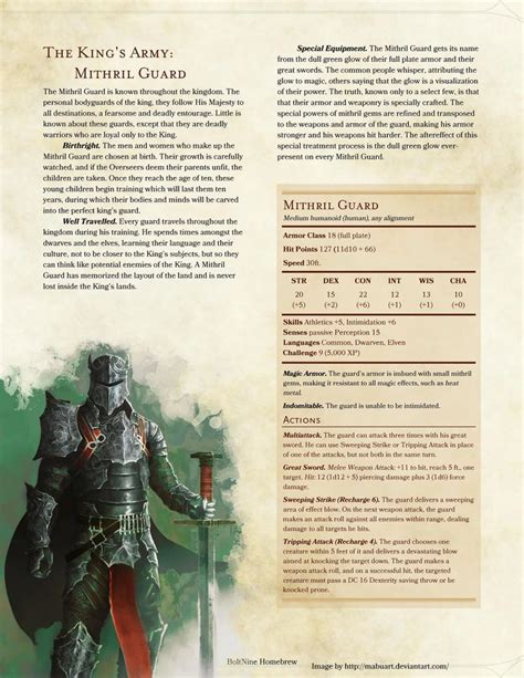 E Monsters The King S Army Mithril Guard Dungeons And Dragons Homebrew Dungeons And E Monsters The King S Army Mithril Guard Dungeons And Dragons Homebrew Dungeons And