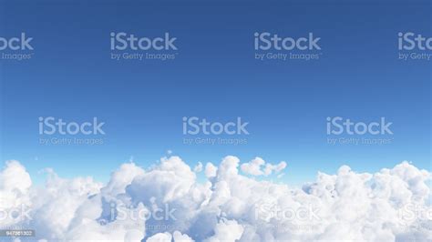 Langit Biru Dengan Awan Render 3d Foto Stok Unduh Gambar Sekarang