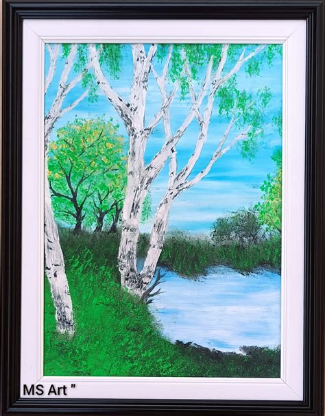 Бели брези Маслена живопис Handmasters Bg