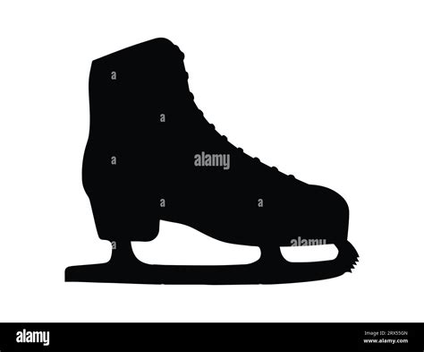 Ice Skate Shoes Silhouette Vector Art White Background Stock Vector