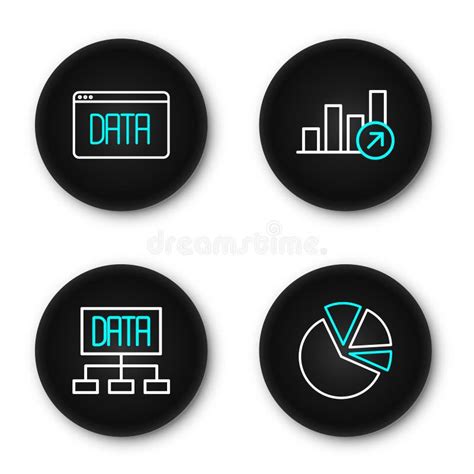 Set Line Pie Chart Infographic Data Analysis Financial Growth And