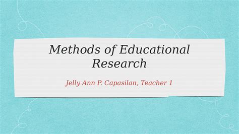 Research Design And Methodology For Grade 10 Docsity