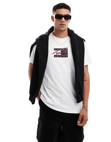 Tommy Jeans Crew Neck T Shirt In White Asos