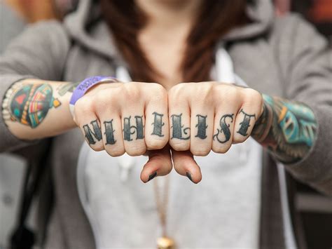 Love And Hate Tattooed On The Knuckles Of His Hands Creative Review