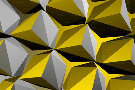 Abstract Geometric Pattern Parametric Yellow Gray Low Poly Structure