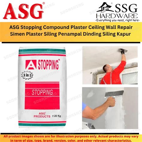 Ssg400 20kg Asg Stopping Compound Plaster Ceiling Wall Repair Simen Plaster Siling Penampal