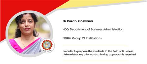 Nerim Group Of Institutions Dr Karabi Goswami Hod Department Of