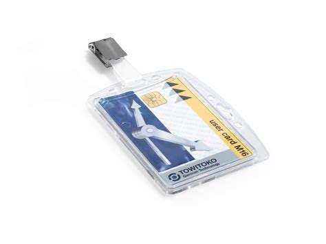 Security Pass Holder With Strap Clip For 1 Card Shell Style Durable