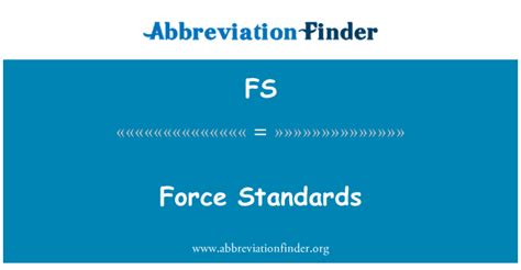 Fs Significa Las Normas De La Fuerza Force Standards