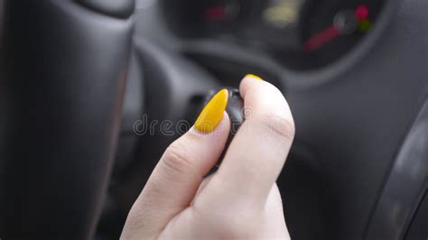 Close Up Of Woman Switching Turn Signals Action Stock Video Video Of Handle Journey 203122751