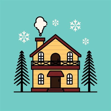 Premium Vector Winter House Illustration In Flat Design