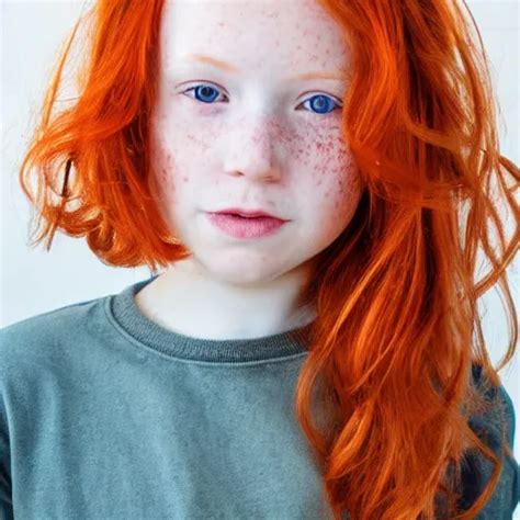 A Portrait Of A Redhead Girl With Freckles Stable Diffusion