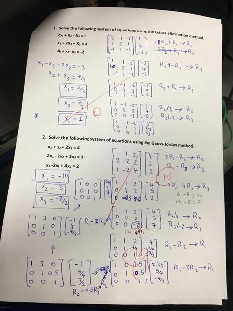 Solved Solve The Following System Of Equations Using The