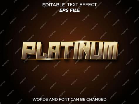 Premium Vector | Platinum text effect font editable typography 3d text vector template