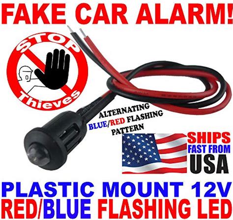 Dummy Fake Car Alarm V Blue RED Flashing Alternating Dash Mount LED Light WantItAll
