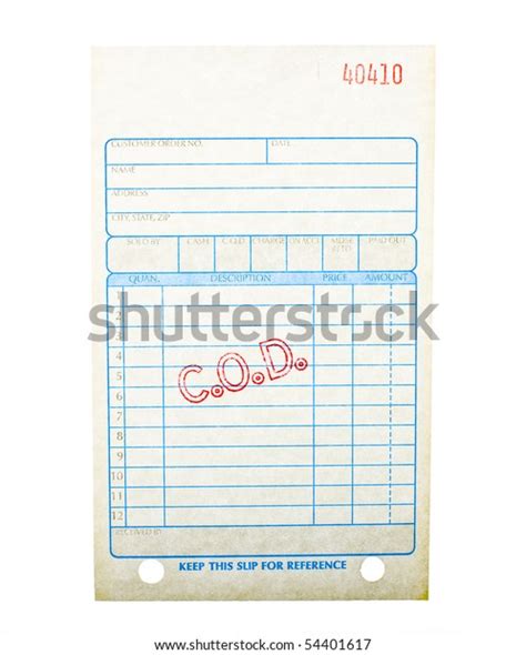 Blank Cod Invoice Stock Photo 54401617 Shutterstock