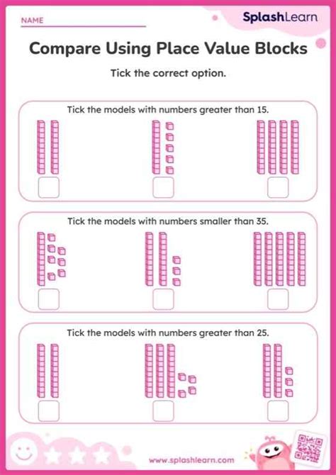 1st Grade Math Compare Numbers Worksheets Free And Printable Splashlearn