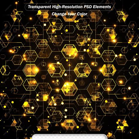 Premium Psd Hexagon Shapes Microchip Style Background