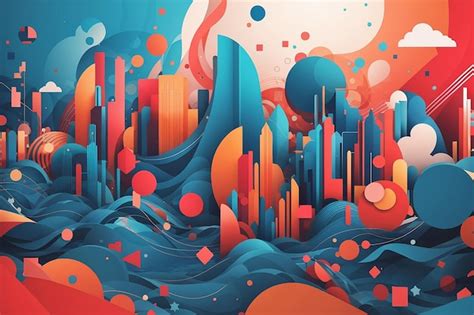 Premium Ai Image Abstract Big Data Concept Shapes Background