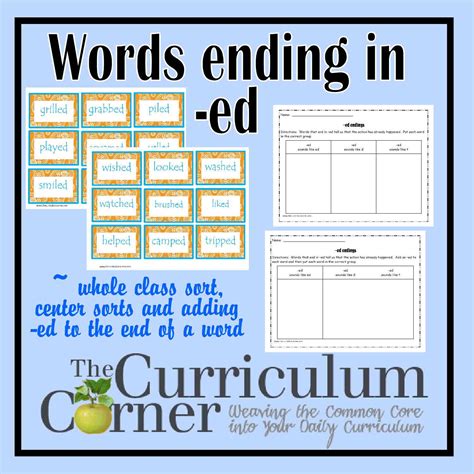 Ed Word Endings Teaching Spelling Words Word Sorts